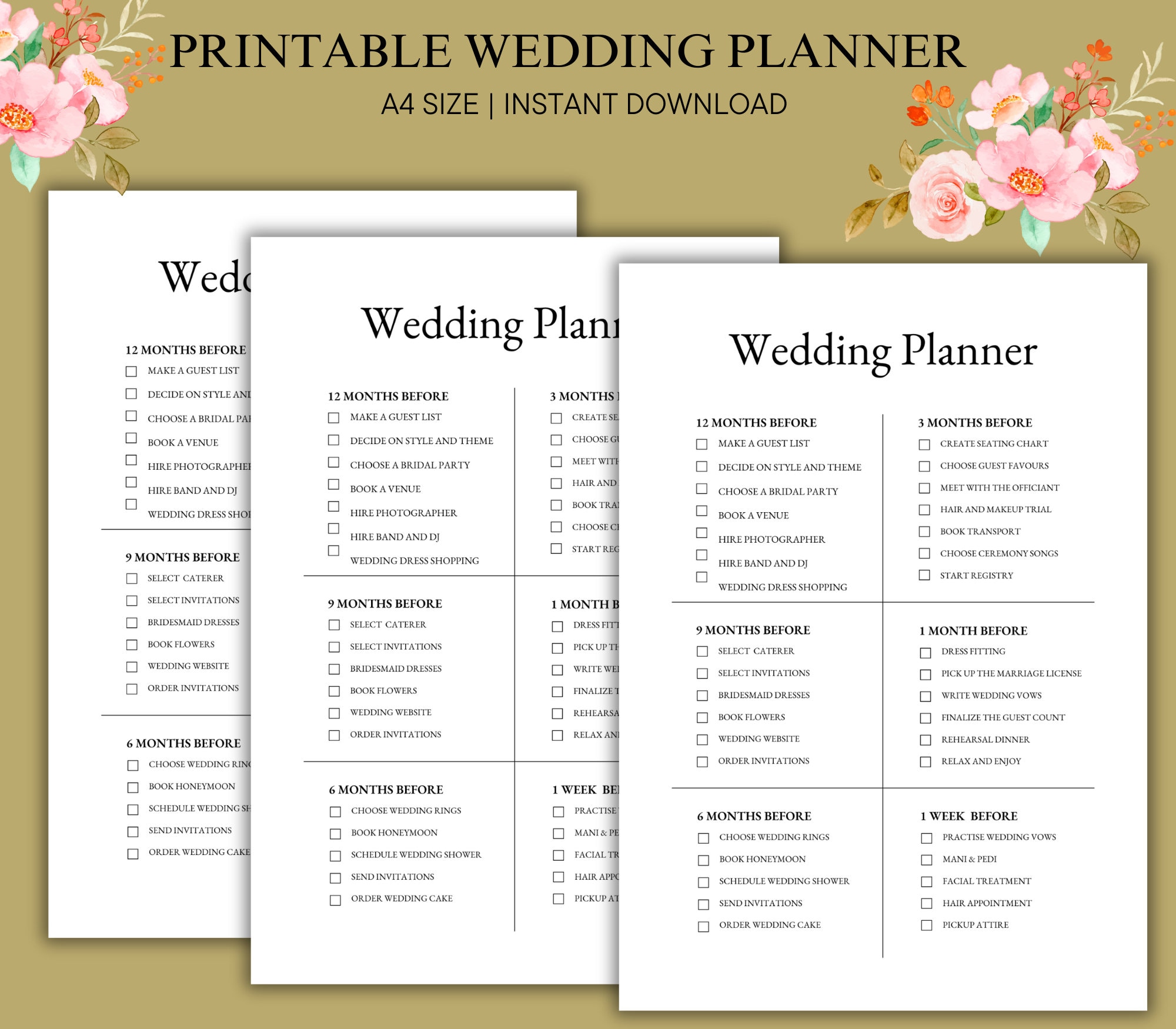 Digital Wedding Planner Wedding Planning Template Editable Wedding ...