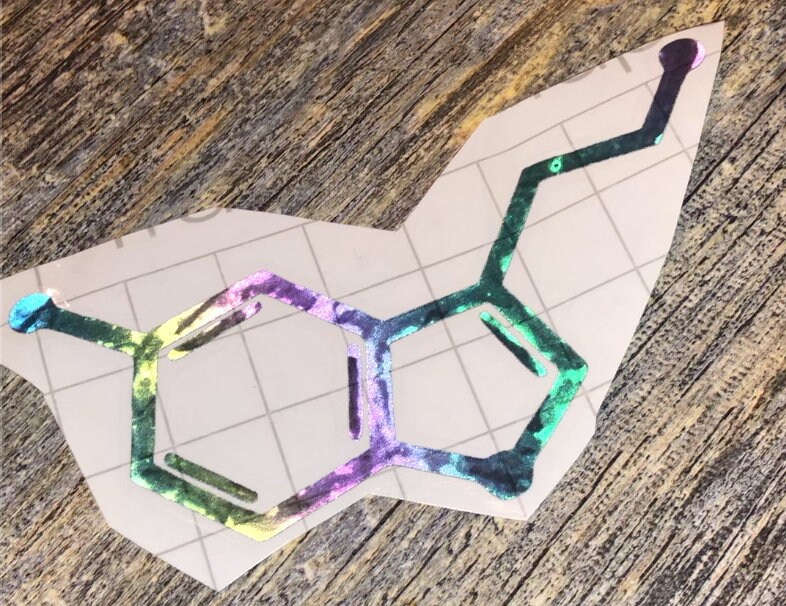 Serotonin Molecule Decal, Flash-reactive Decal, Neuroscience, Chemical ...
