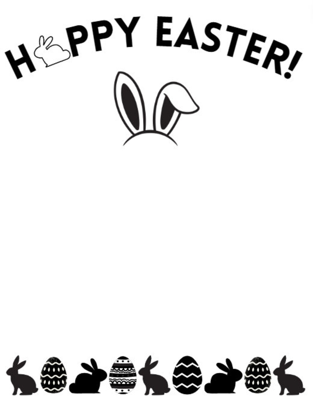 Hoppy Easter Coloring Page - Etsy