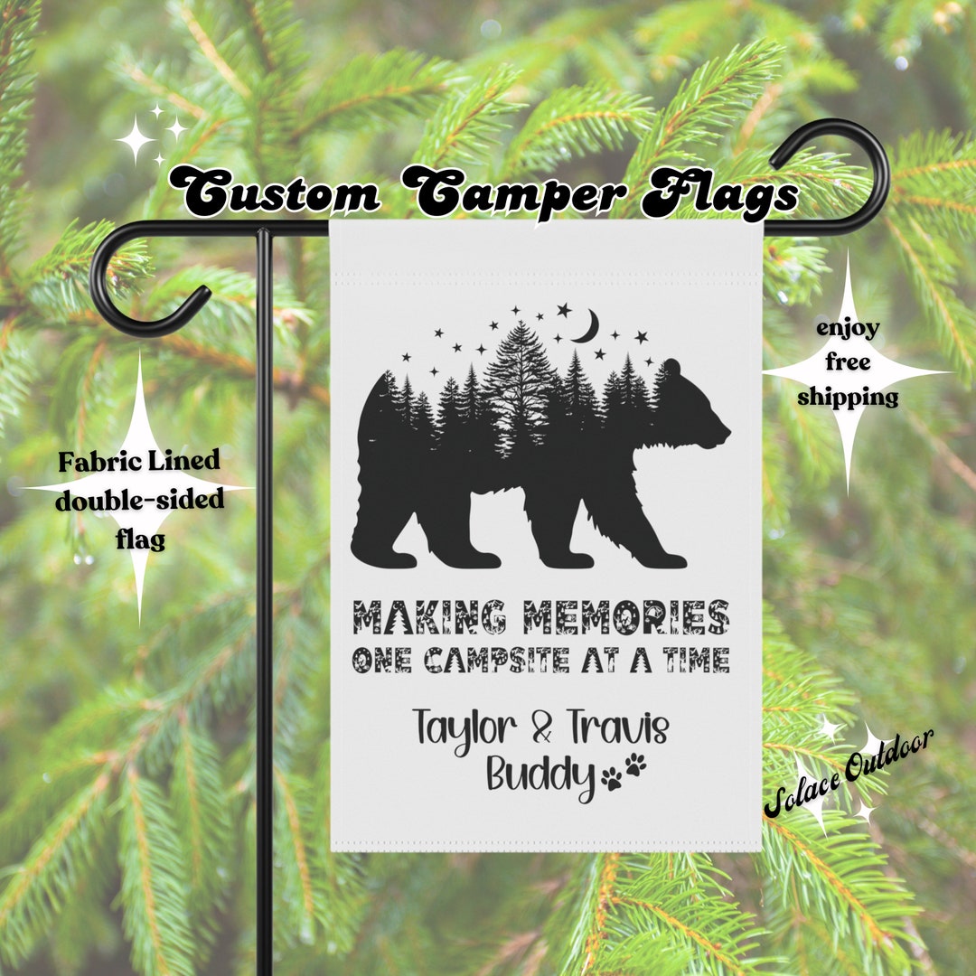 Custom Camper Flag Bear Sign for Cabin Home Custom Camping Gift Idea ...