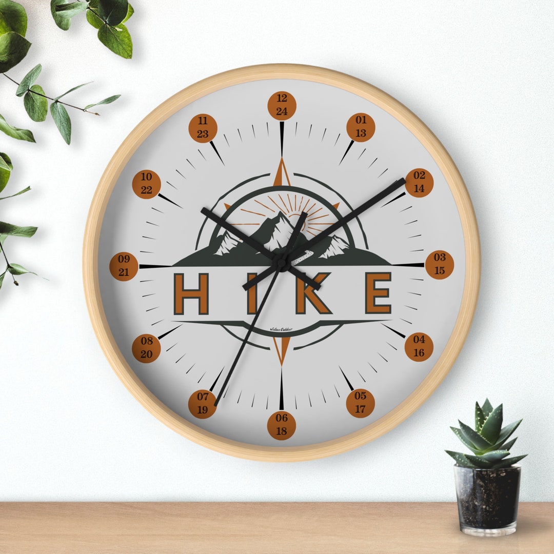 Military Time Wall Clock, Hike Wall Clock, Vintage Style Clock, 24 Hour ...