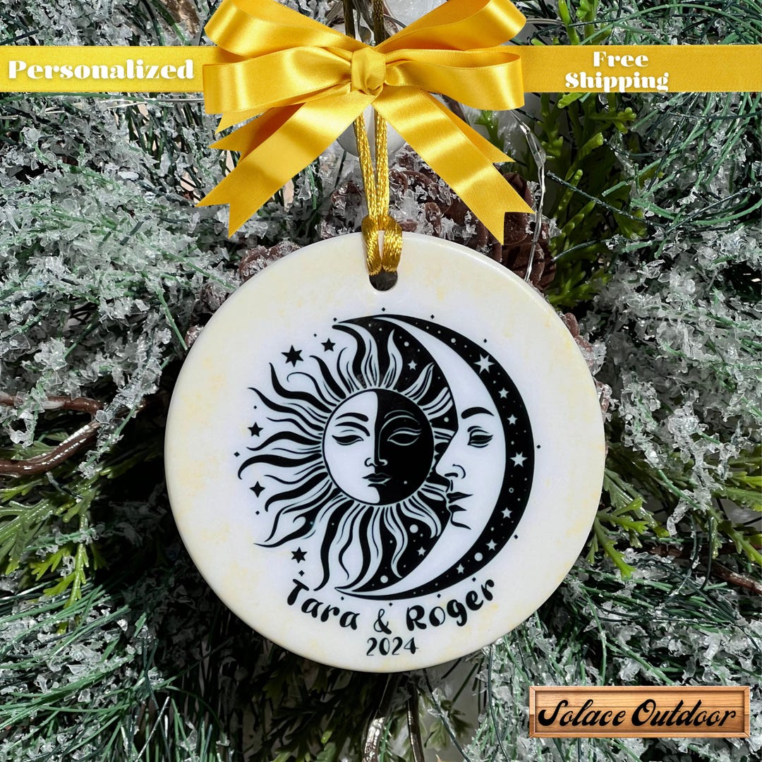 Celestial Christmas Ornament Sun & Moon Personalized Couple Gift ...