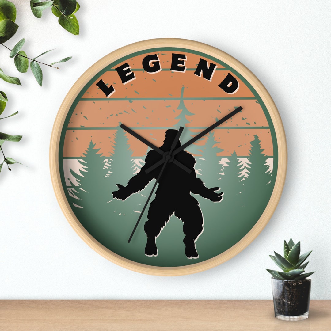 Bigfoot Clock, Bigfoot Legend Big Foot Clock, Bigfoot Gift, Sasquatch ...