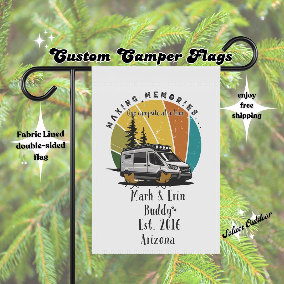 Personalized Vanlife Camping Flag: Custom Campsite RV Decor - Etsy