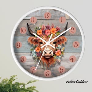 Highland Cow Wall Clock Decorative, Decorative Clock Highland Cow Gift ...