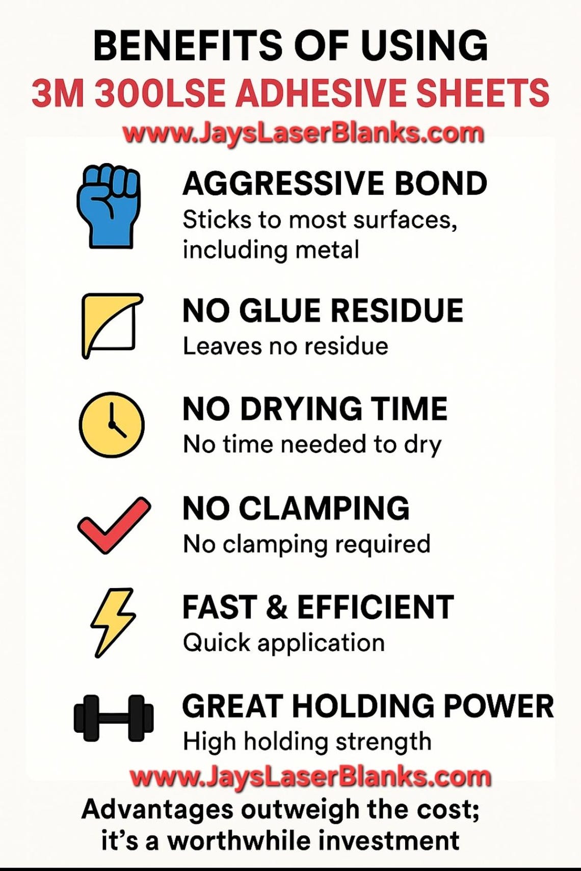 3M 300LSE Adhesive Sheets (23 Qty), 3M Sheets, Double Side Tape, Laser ...