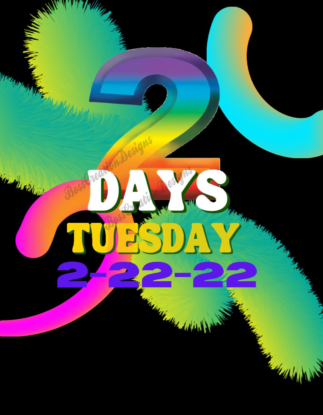 Tuesday Two Days, 2 22 2022, Svg , Png, Jpg, Clipart - Etsy