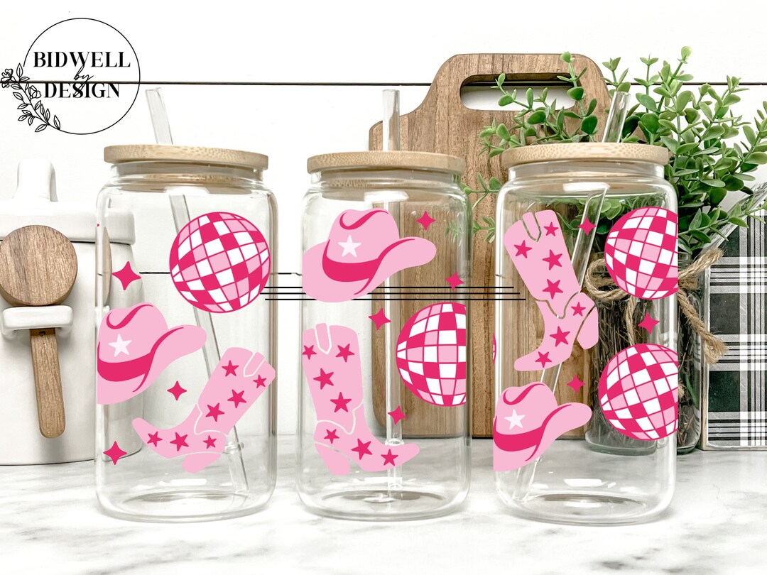 Ready to Use Disco Western UV Libbey Cup Wrap 16oz UVDTF Wraps Libbey ...