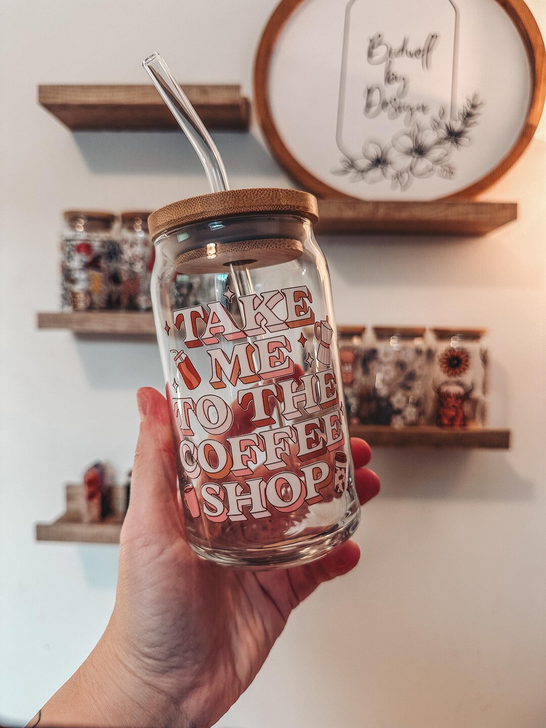 Coffee Shop Beer Can Glass, Coffee Shop Iced Coffee Cup, Trendy Iced ...
