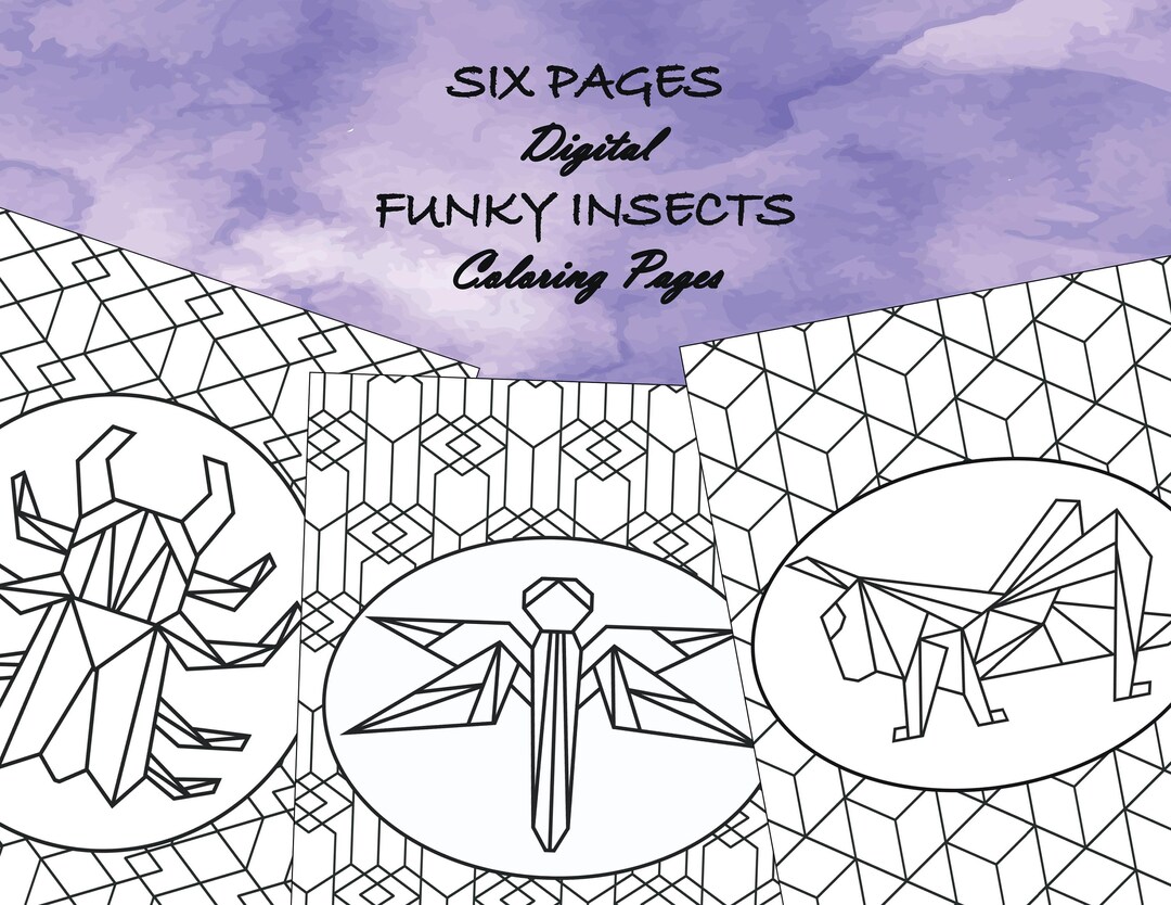 Funky Insects Digital Coloring Book/pages - Etsy