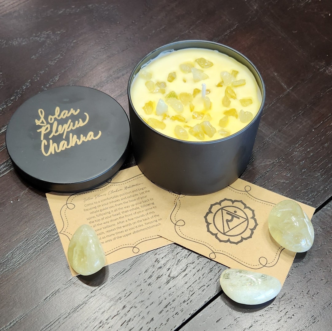 Solar Plexus Chakra Candle With Stones - Etsy