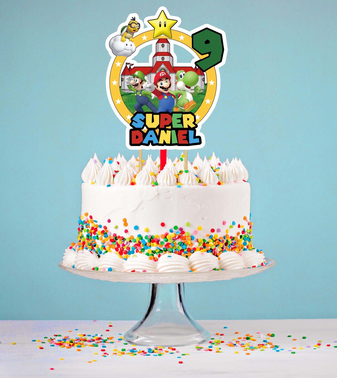 Super Mario Cake Topper, Mario Bros Cake Topper, Mario Cake Topper ...