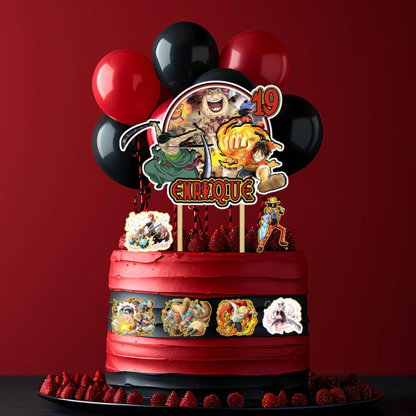 One Piece Anime Cake Topper - Etsy
