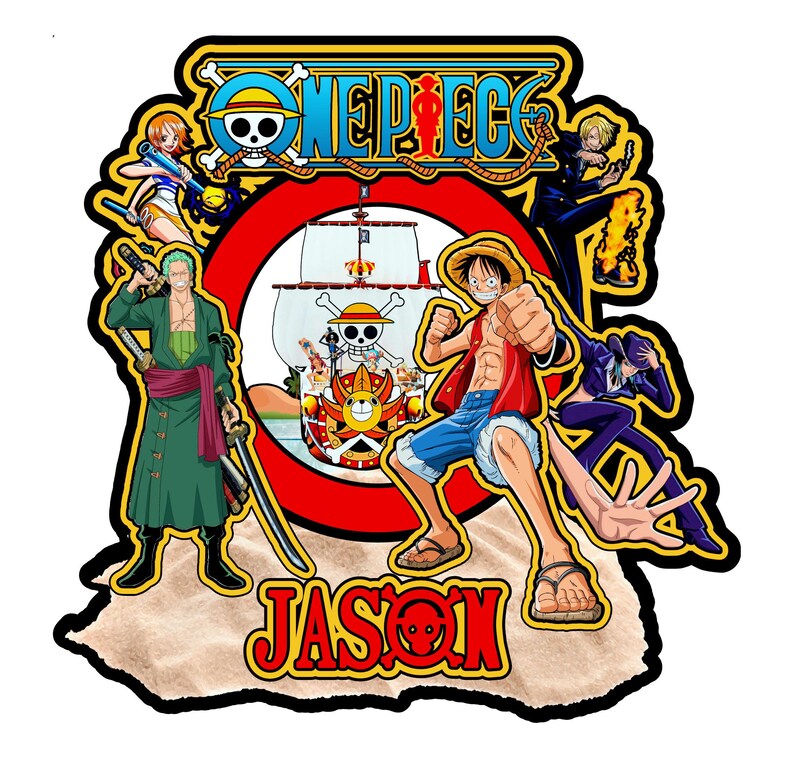 Custom 3D Birthday Anime One Piece Luffy Cake Topper and Cupcake ...