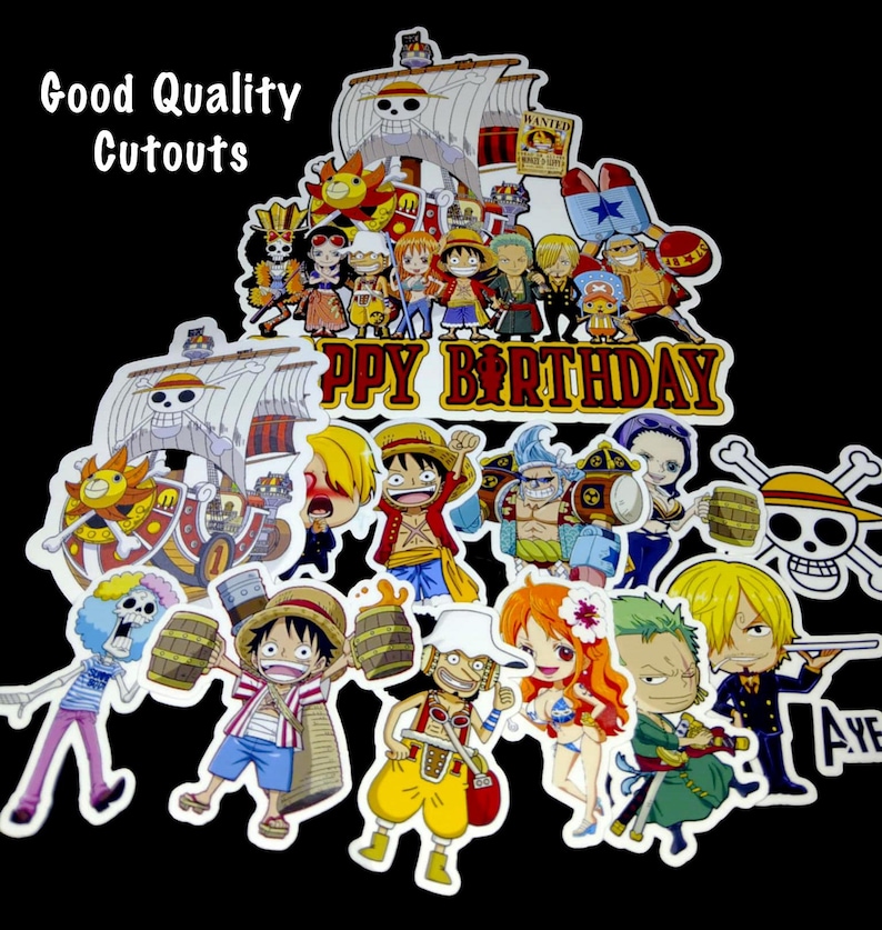One Piece Cake Topper | Birthday Cupcake Toppers, 12 | Banner - Etsy