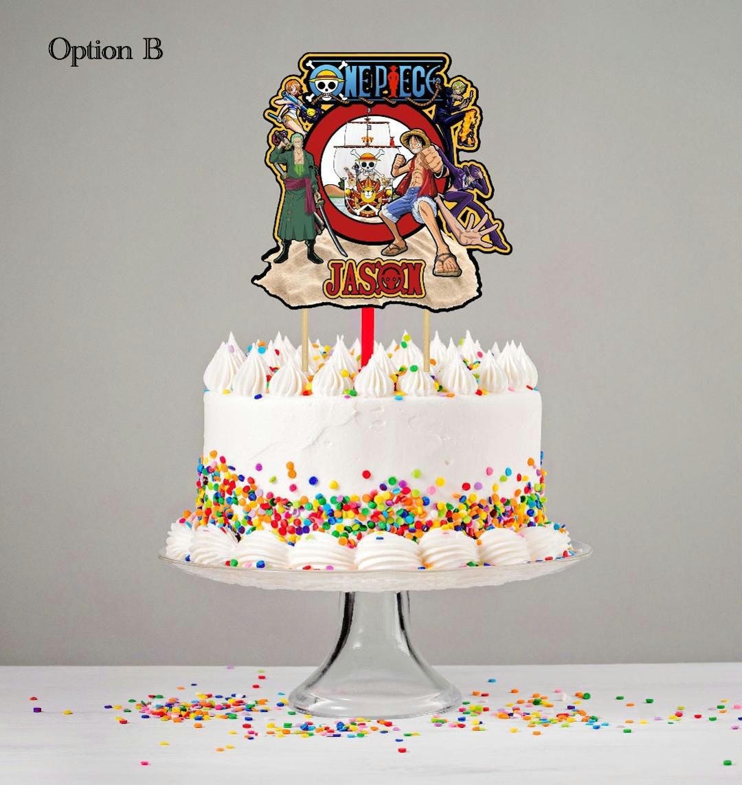 2D Anime Birthday Cake Topper With Characters - Etsy Australia