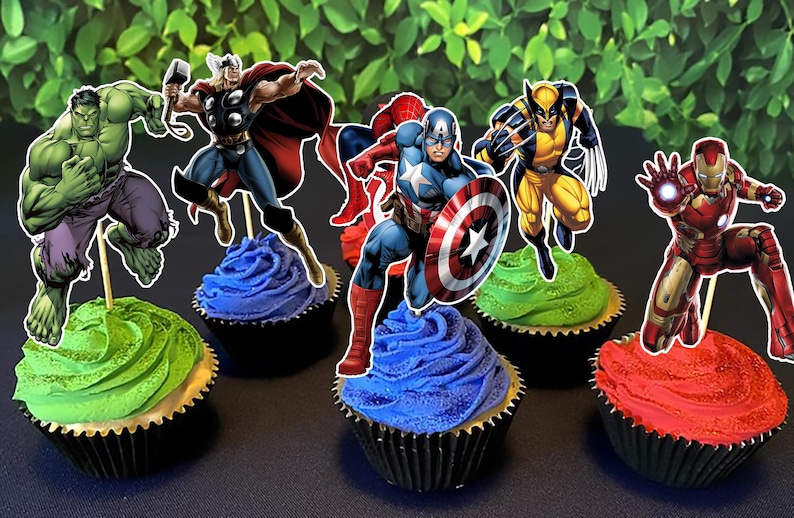 Digital Avengers Cupcake Toppers - Etsy Australia
