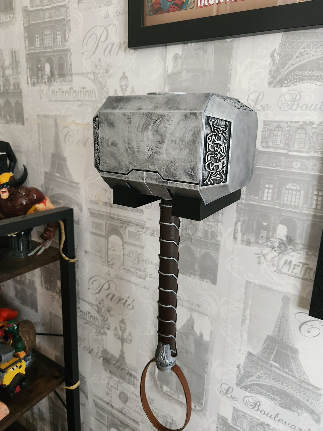 Thor Hammer Wall Mount - 3D Printed Mjolnir Display Hanger | Marvel ...