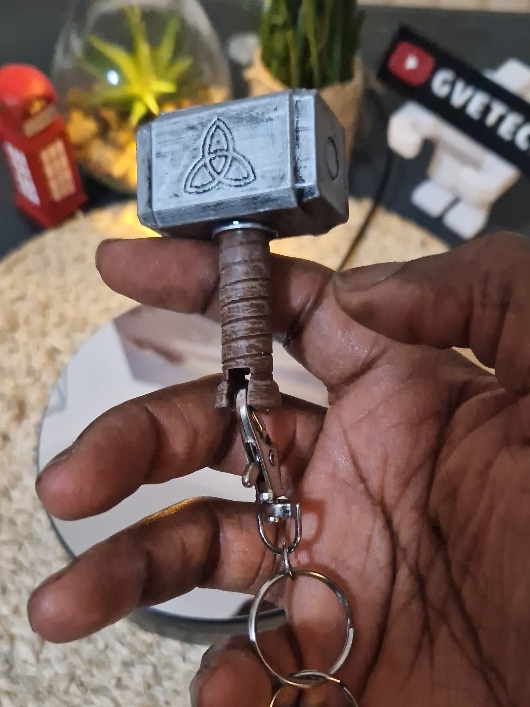 3D Printed Magnetic Thor Hammer Keychain - Etsy UK