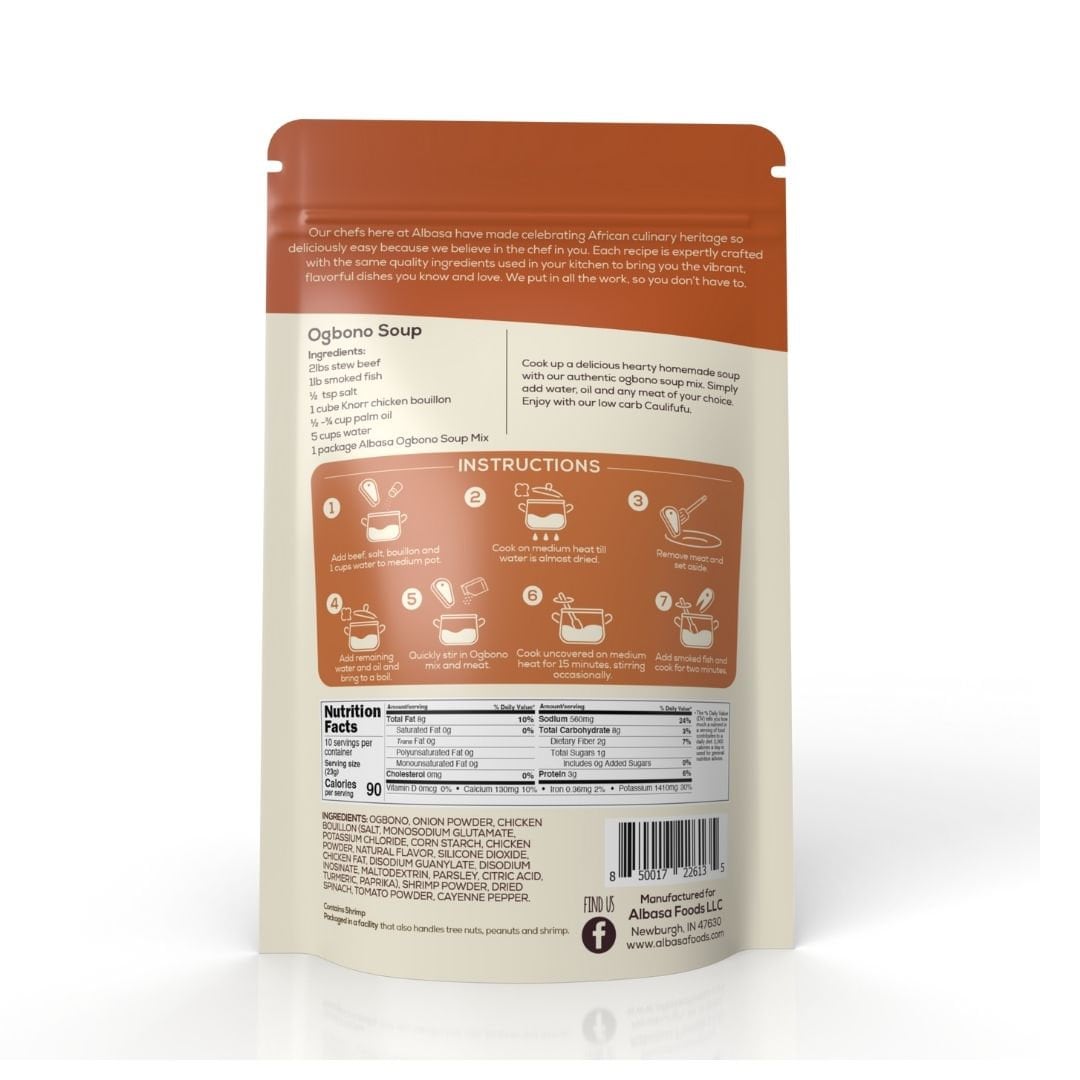 Ogbono Soup Mix, 8oz Authentic African. Ready-to-cook. No Preservatives ...