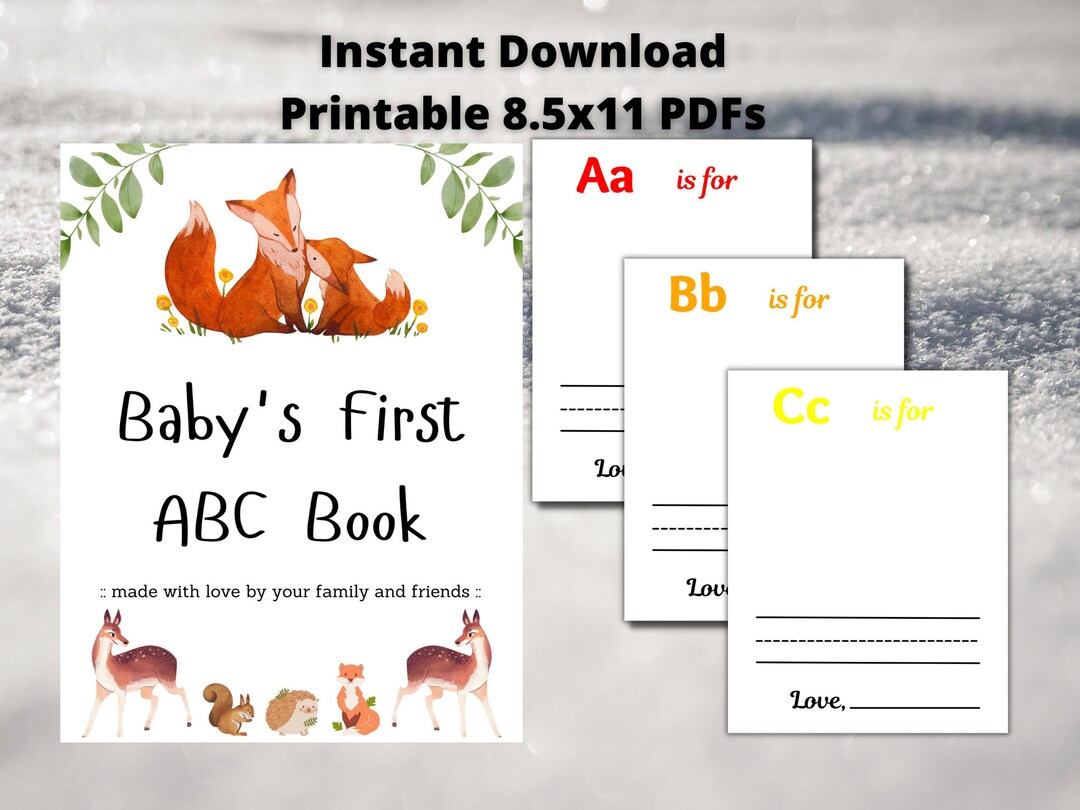 Baby's First ABC Book, FOX WOODLAND, Printable, Baby's First Alphabet ...