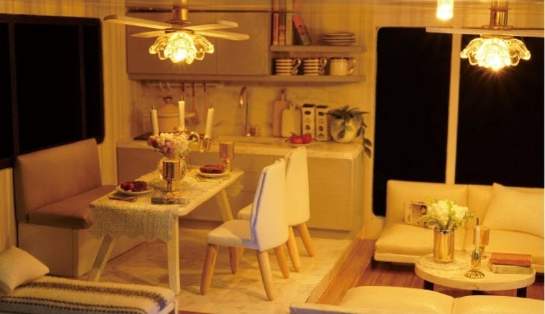 Completed Made Modern Dollhouse Miniature With Furniture - Etsy