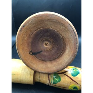 VTG 50s Mid Century Mortar & Pestle Folk Art Hand Painted Wood Veggies and Vines - Etsy