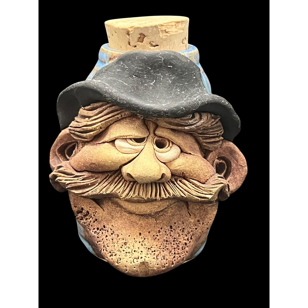 Mahon-style Stoneware Pottery Funny Face Jar Handmade Signed Ugly Face ...