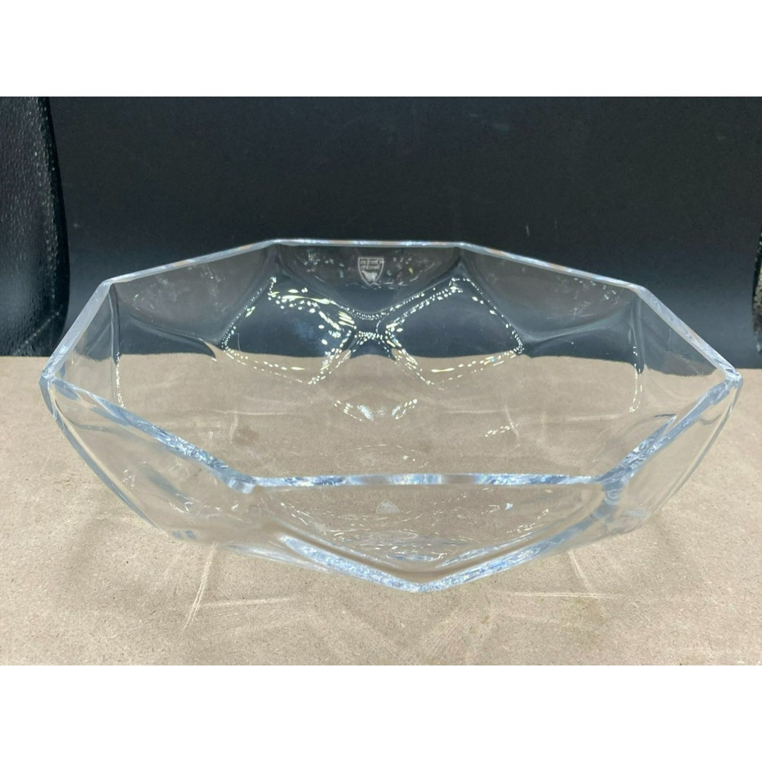 Orrefors Crystal Bowl From Sweden Octagon Diamond Pattern Honeycomb - Etsy