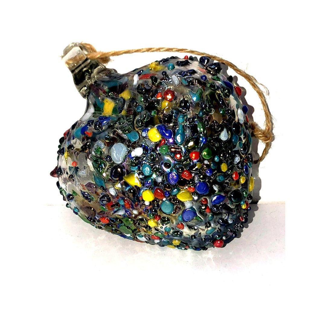 Rare Hand Blown Confetti Heart Glass Ornament Mexico Multicolor - Etsy