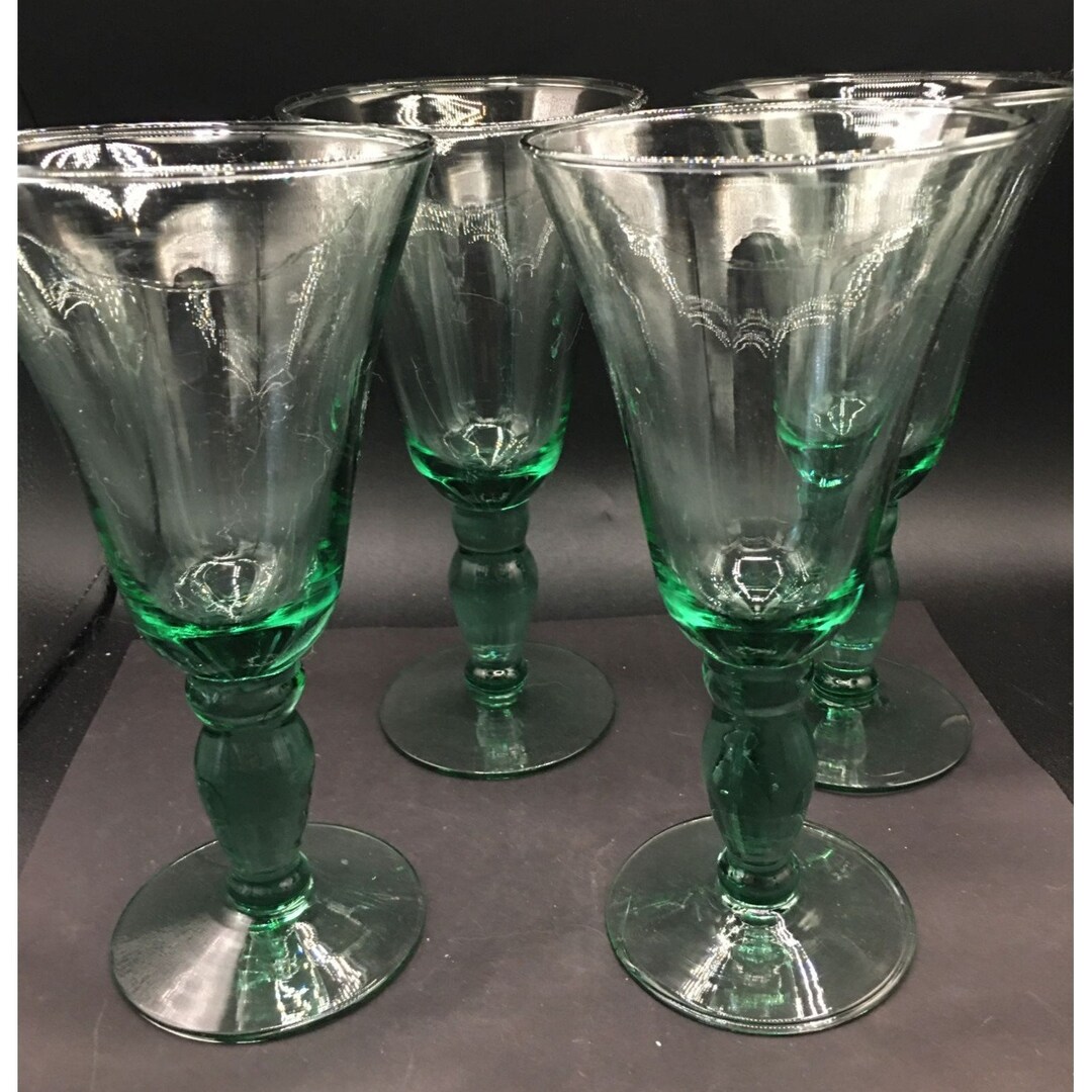 MIKASA RARE Set of Four 4 Water Goblets Domain Green - Etsy UK