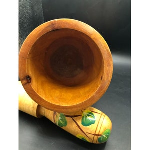 VTG 50s Mid Century Mortar & Pestle Folk Art Hand Painted Wood Veggies and Vines - Etsy