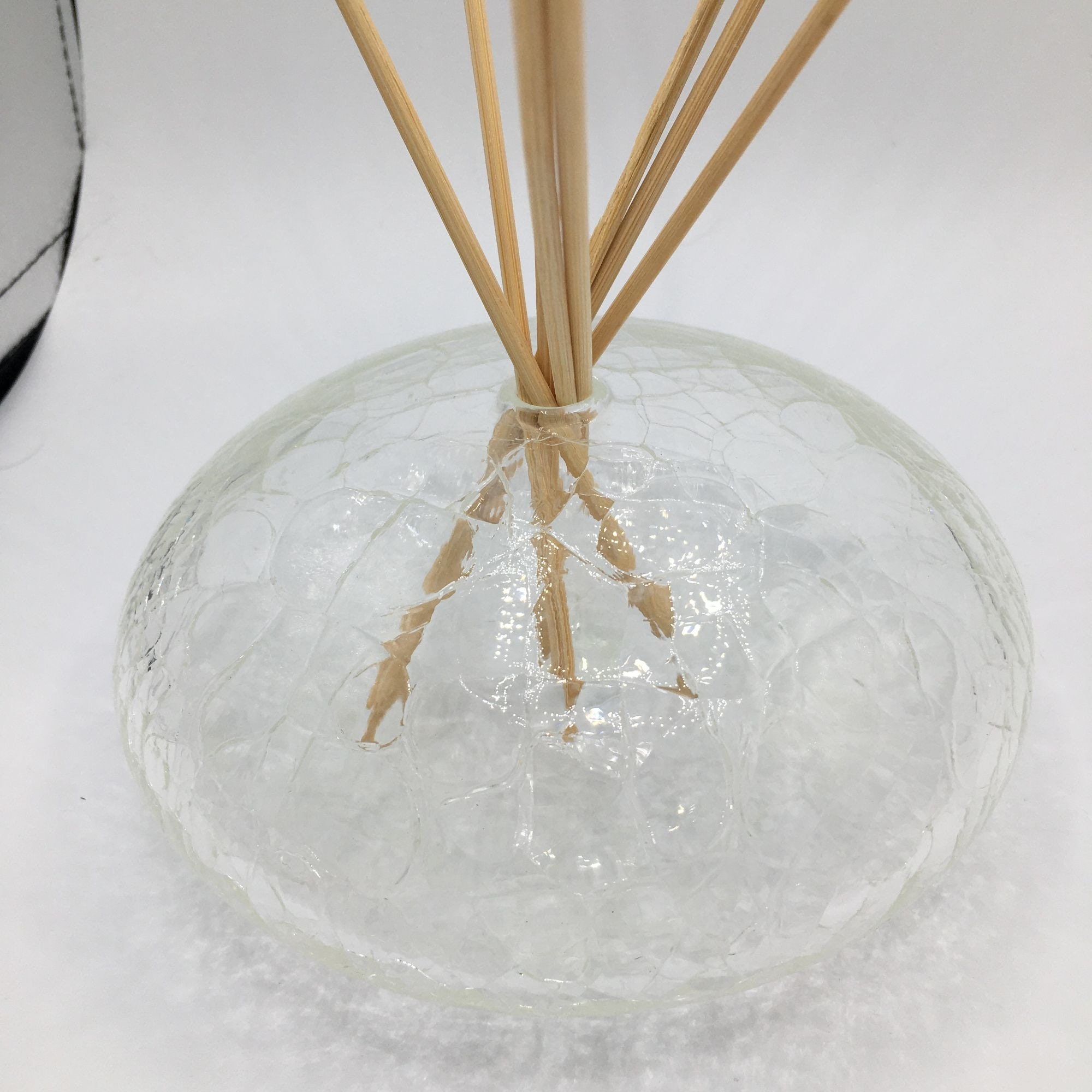 Crackled Glass Reed Diffuser With Bamboo Reeds NO FRAGRANCE - Etsy