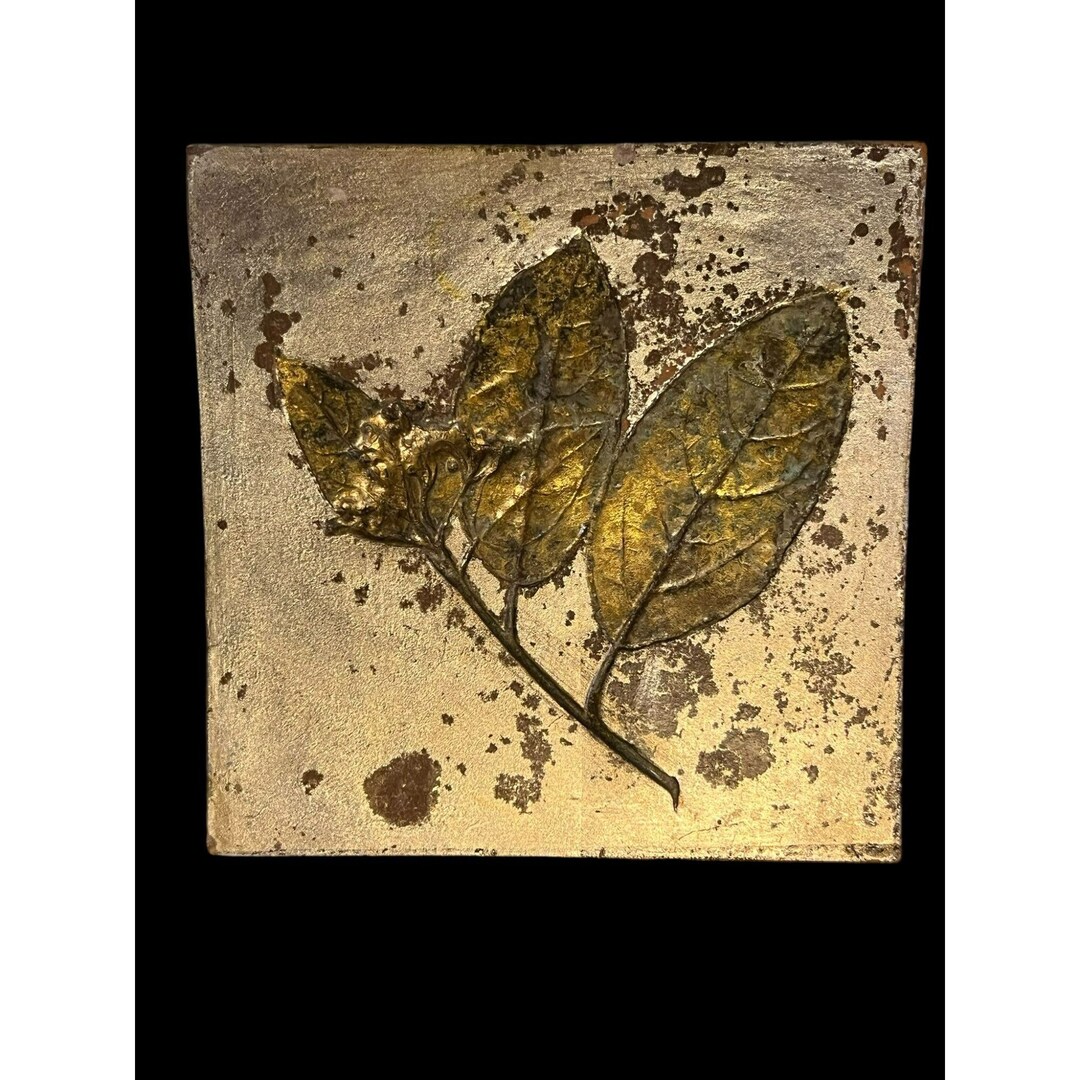 Crate & Barrel Italian Redware Trivet Decorative Tile Silver Gold ...