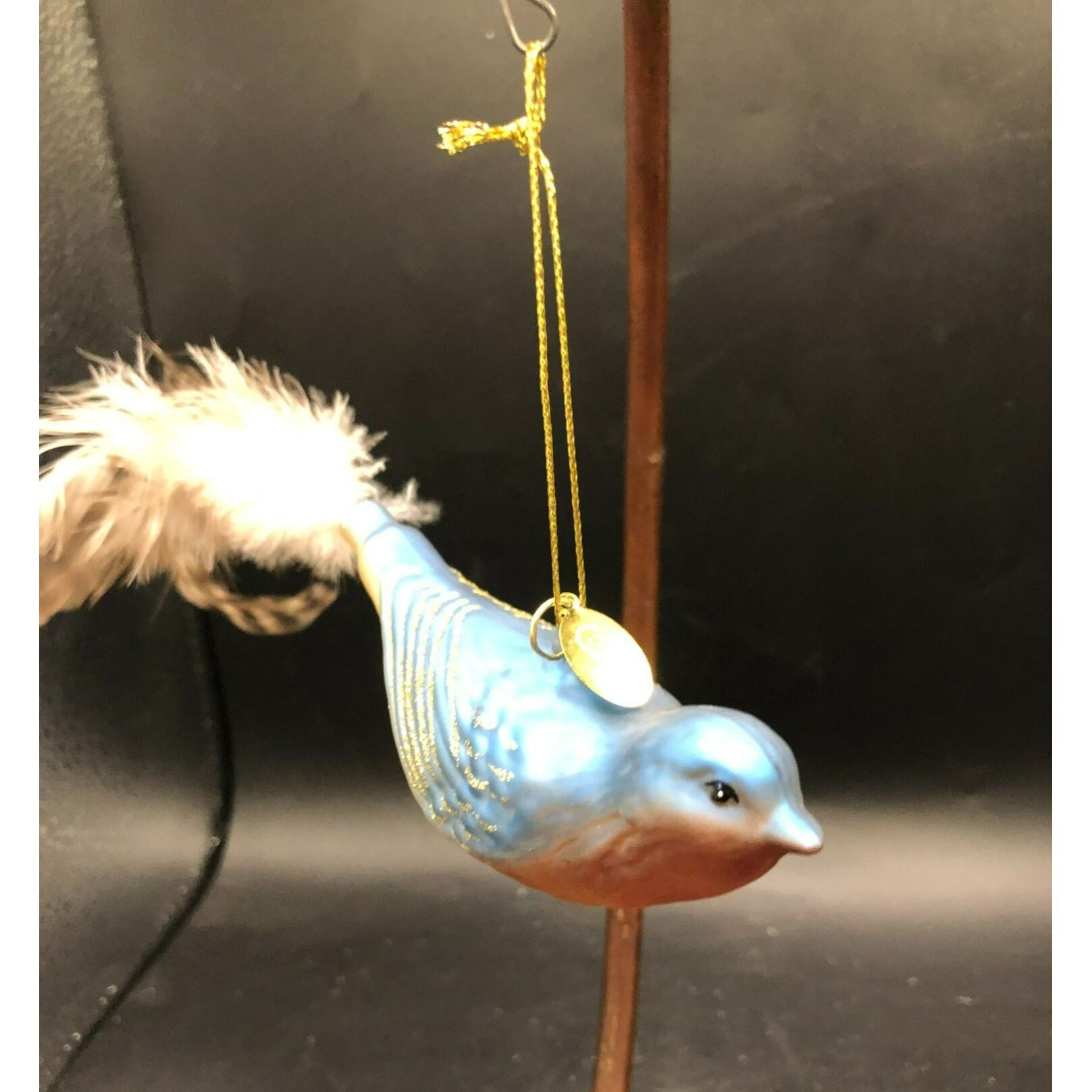 Vintage Scf Mercury Blown Glass Hand Painted & Glittered Blue Bird ...