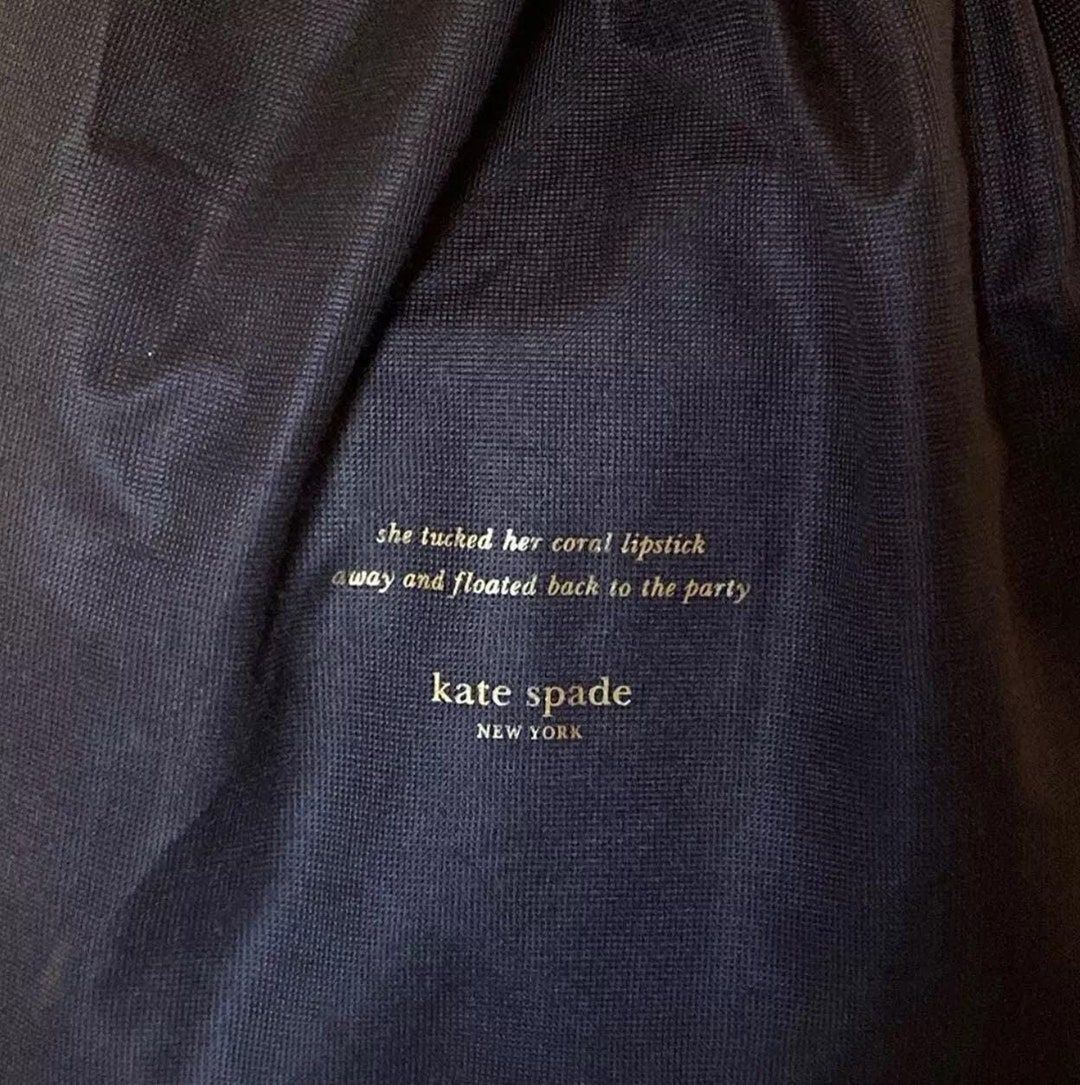 Kate Spade Dust Bag Metallic Gold Writing Brown Muslin Purse Handbag ...