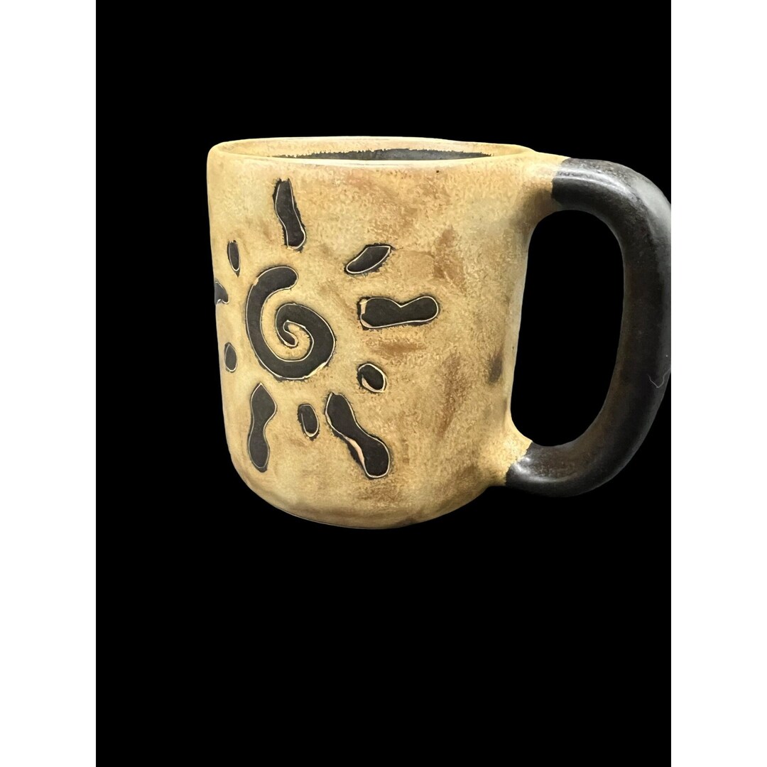 Mara Mug Mexico Native Sunburst Design Lead-free Stoneware Pottery 16oz ...