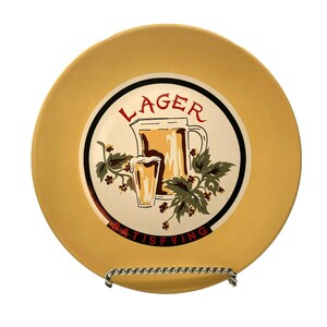 Set of 4 Pottery Barn Beer Dishes Plates 8.25" Lager Ale Porter Art ...
