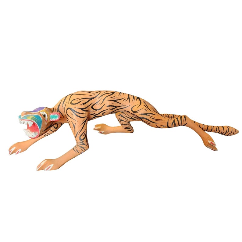 Large Alebrije OAXACA Mexico Hand Carved & Painted Wood Tiger - Etsy
