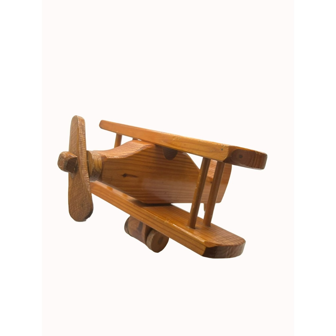 VTG Blevins Wood Model Airplane Biplane Handmade Signed Kentucky ...