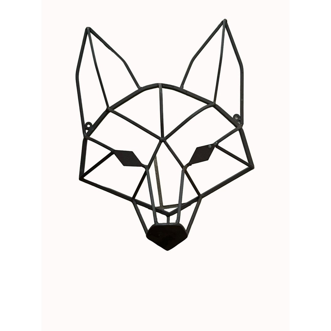 Geometric Fox Coyote Wolf Face Wall Decor 3-D Log Cabin Lodge Vacation ...
