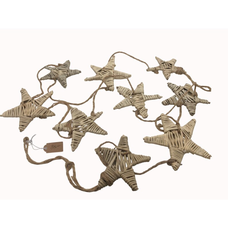 Wicker Star Garland: 6 Ft Rustic Holiday Decor - Etsy