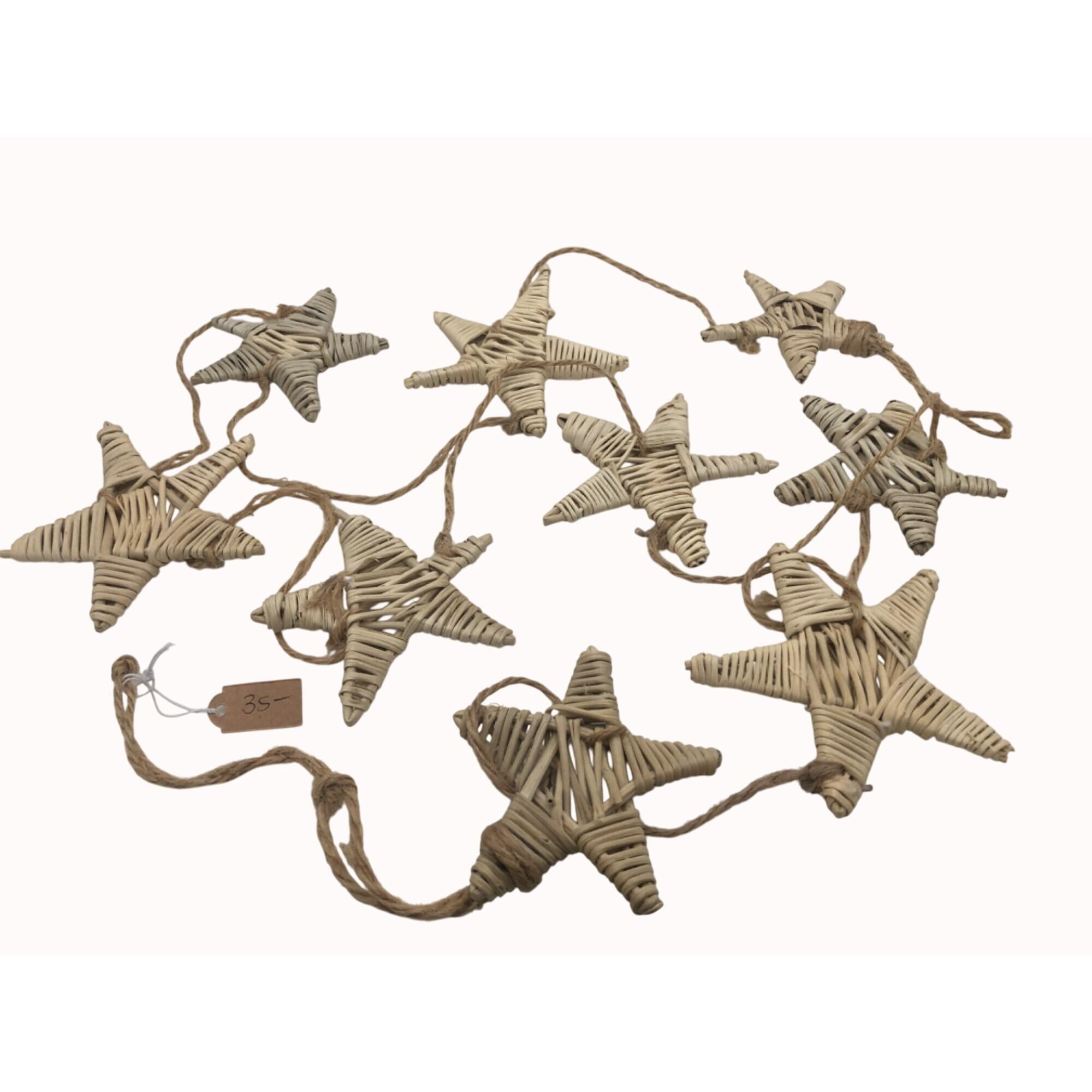 Wicker Star Garland: 6 Ft Rustic Holiday Decor - Etsy