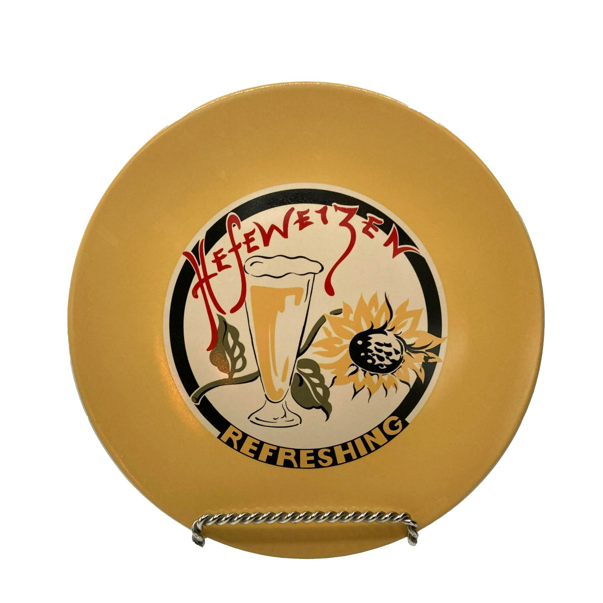 Set of 4 Pottery Barn Beer Dishes Plates 8.25 Lager Ale Porter Art Deco ...