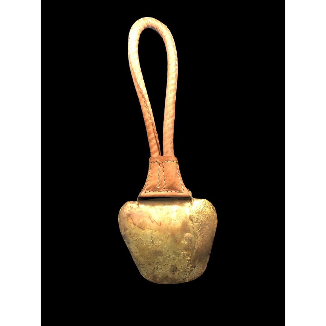 Hand-forged Rustic Cow Bell With Braided Leather Strap 13"x6" for Farm ...
