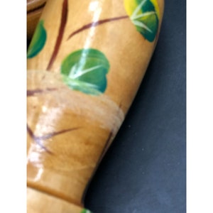 VTG 50s Mid Century Mortar & Pestle Folk Art Hand Painted Wood Veggies and Vines - Etsy