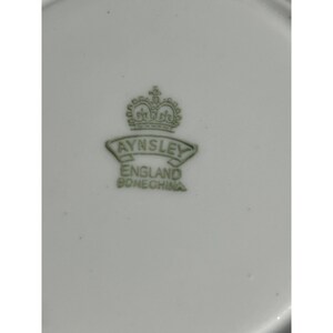 Aynsley 1940s Footed Teacup and Saucer 22kt Gold, Red & White Floral ...