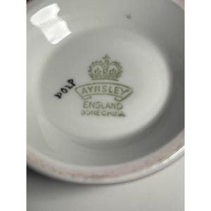 Aynsley 1940s Footed Teacup and Saucer 22kt Gold, Red & White Floral ...