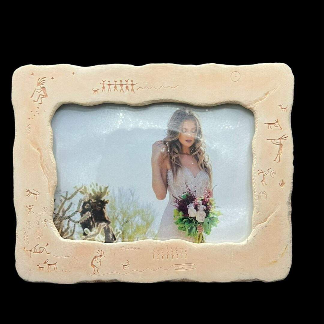 Unique Terracotta Clay Frame With Anasazi Petroglyphs on Rim 5" X 7 ...