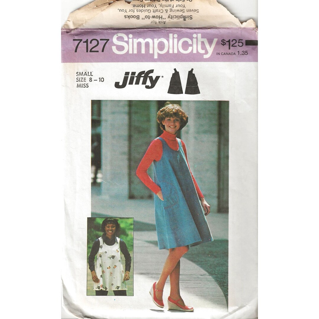 Vintage Pattern #7127 Simplicity Women's Jumper, Tunic With Pockets A ...